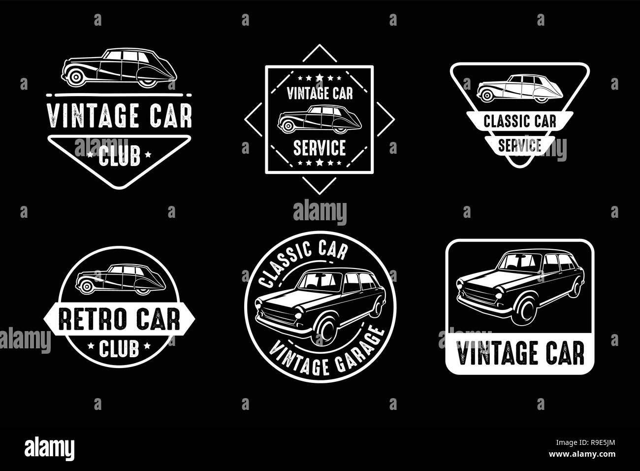 Classic car vector template Black and White Stock Photos & Images - Alamy