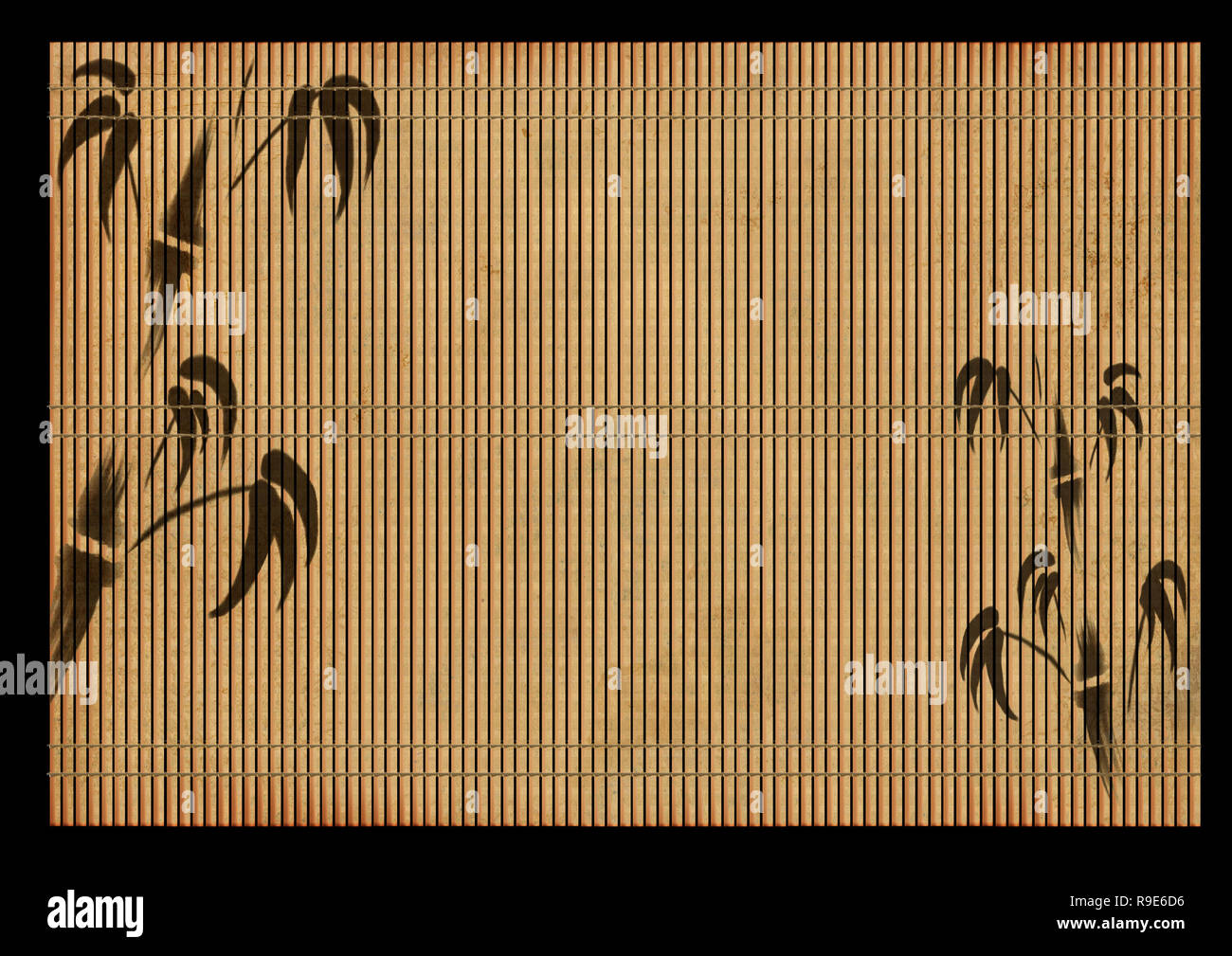 Background - an ancient volumetric Japanese reed mat Stock Photo - Alamy