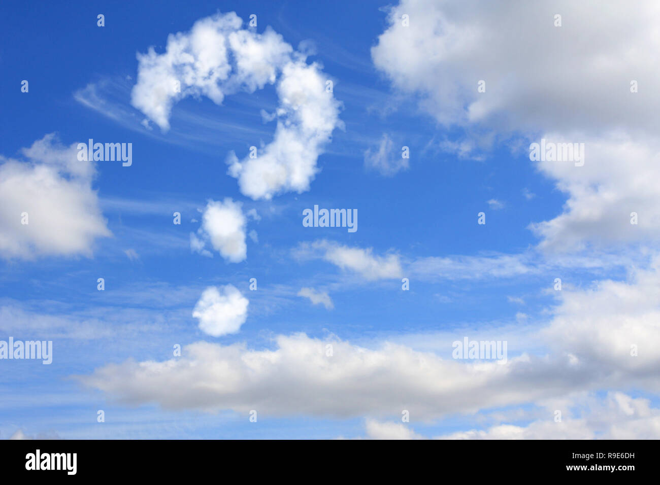 Cloud in the form of a question mark Stock Photo - Alamy
