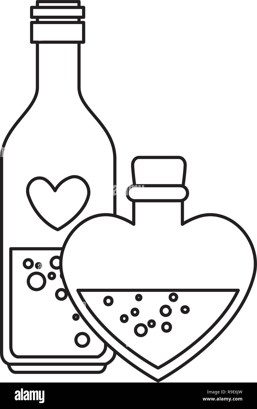 bottle with heart shape Stock Vector Image & Art - Alamy