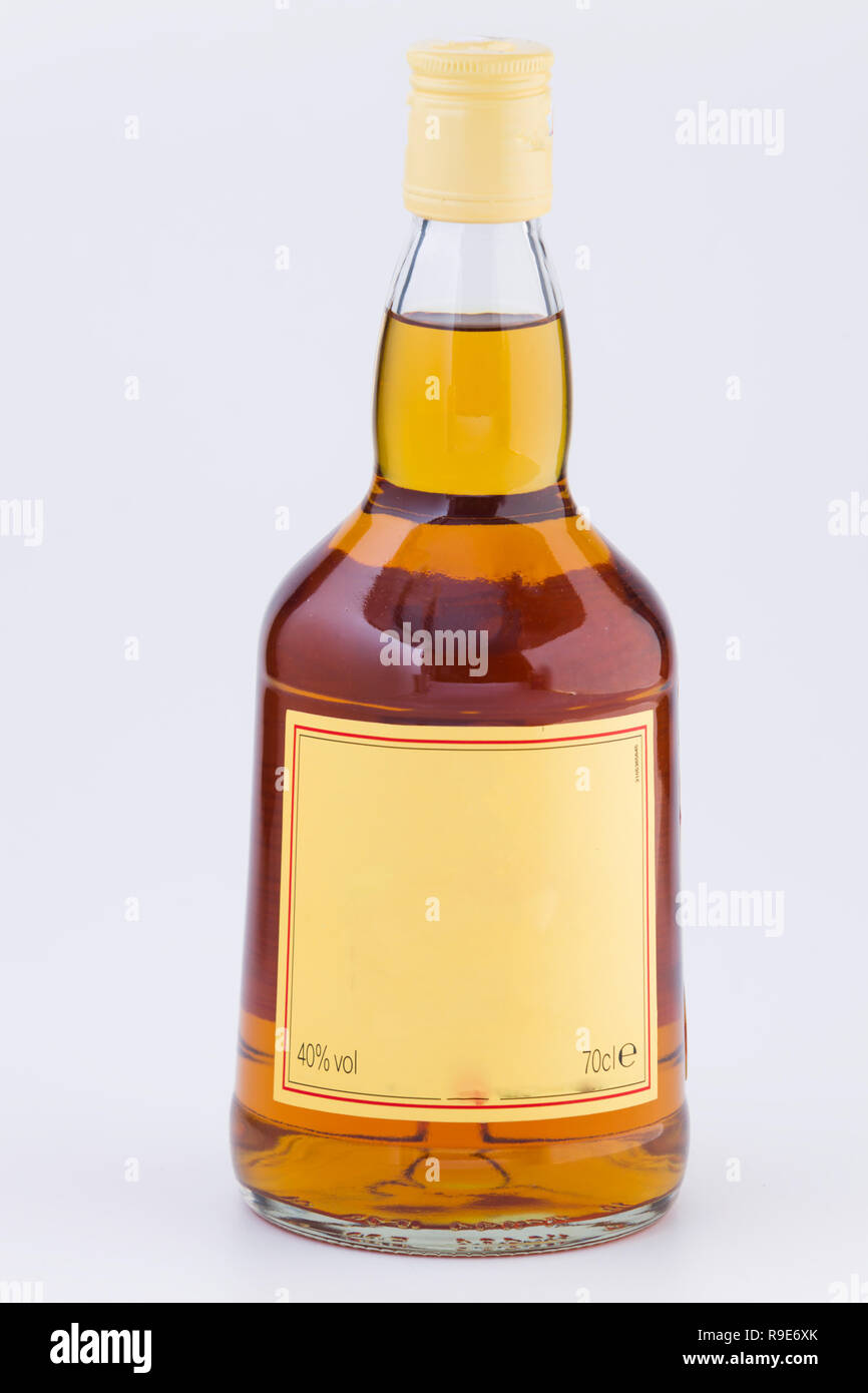 Bottle with alcohol on a white background, studio lighting Stock Photo ...