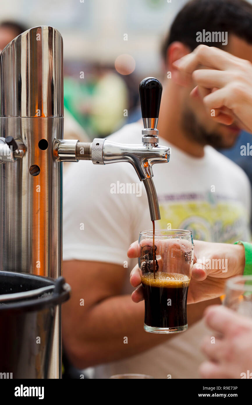 Bright metal beer tap, natural light, sunlight Stock Photo - Alamy
