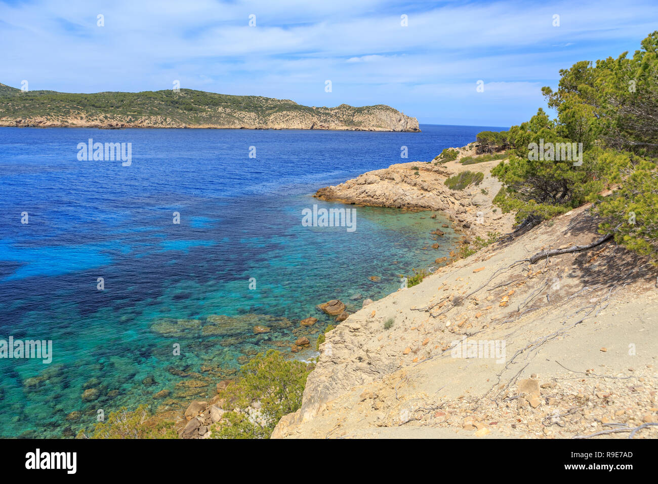 The coast of Mallorca Island, the Balearic Islands in the Mediterranean ...