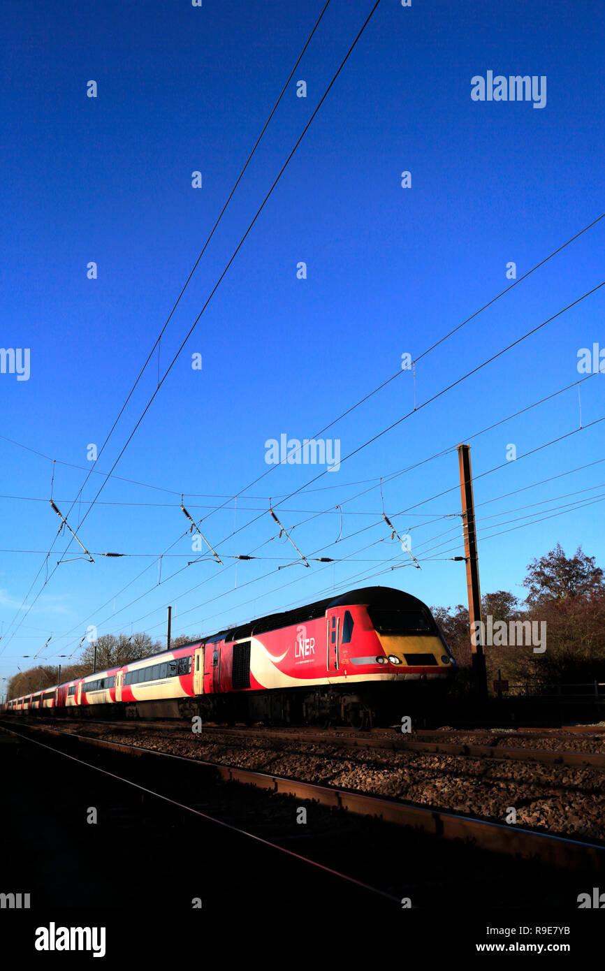 LNER train 43296, London and North Eastern Railway, East Coast Main Line Railway, Grantham ...