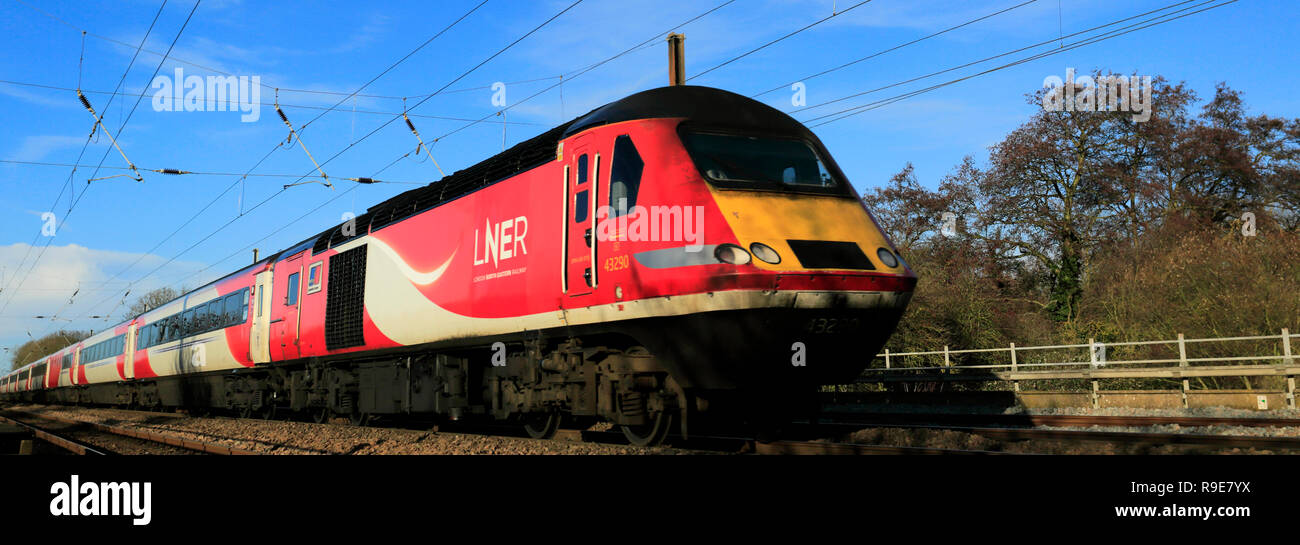LNER train 43290, London and North Eastern Railway, East Coast Main Line Railway, Grantham ...