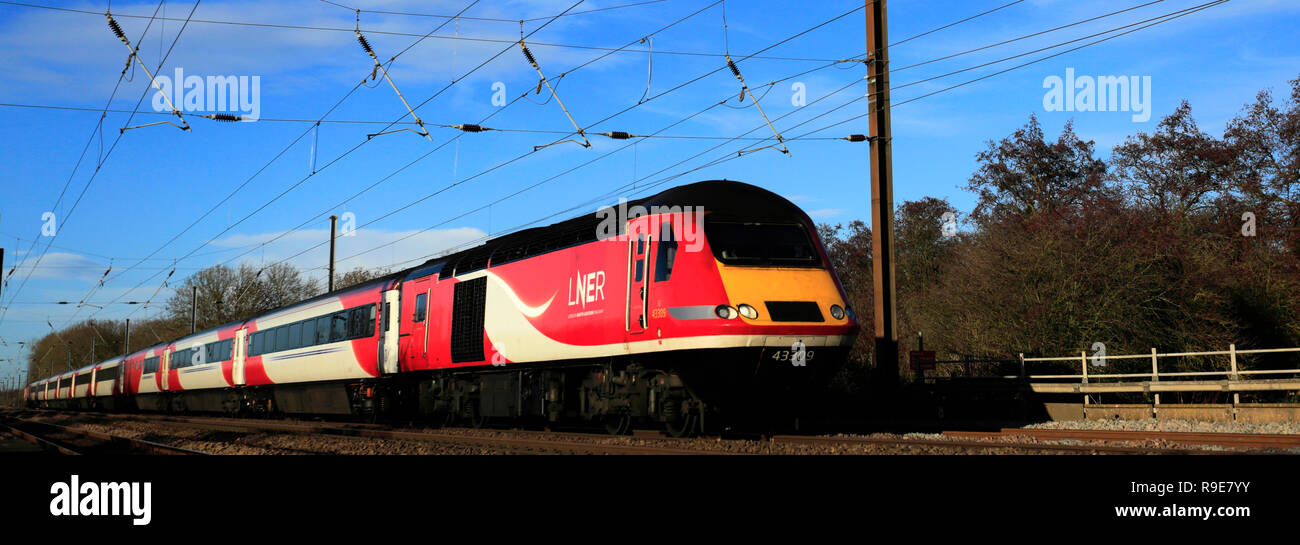 LNER train 43309, London and North Eastern Railway, East Coast Main Line Railway, Grantham ...