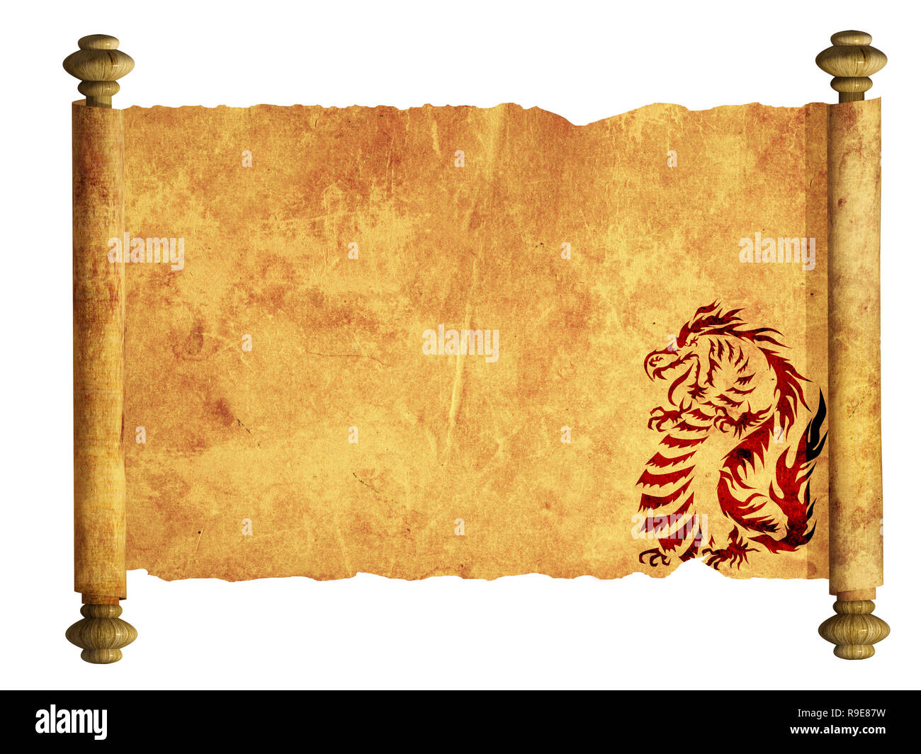 Ancient japanese scroll Cut Out Stock Images & Pictures - Alamy