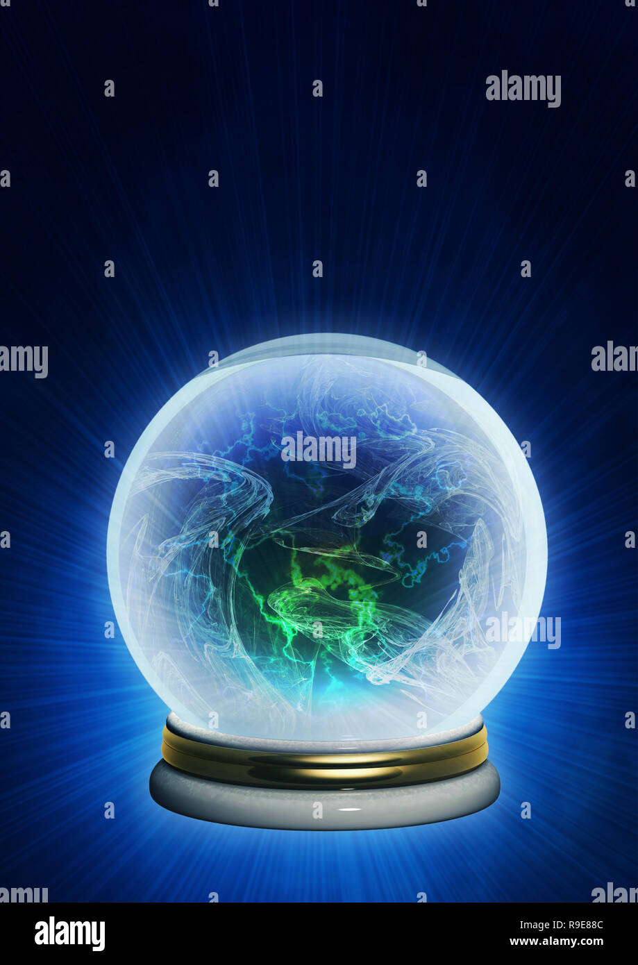 Magic ball. Vertical background of blue color Stock Photo - Alamy