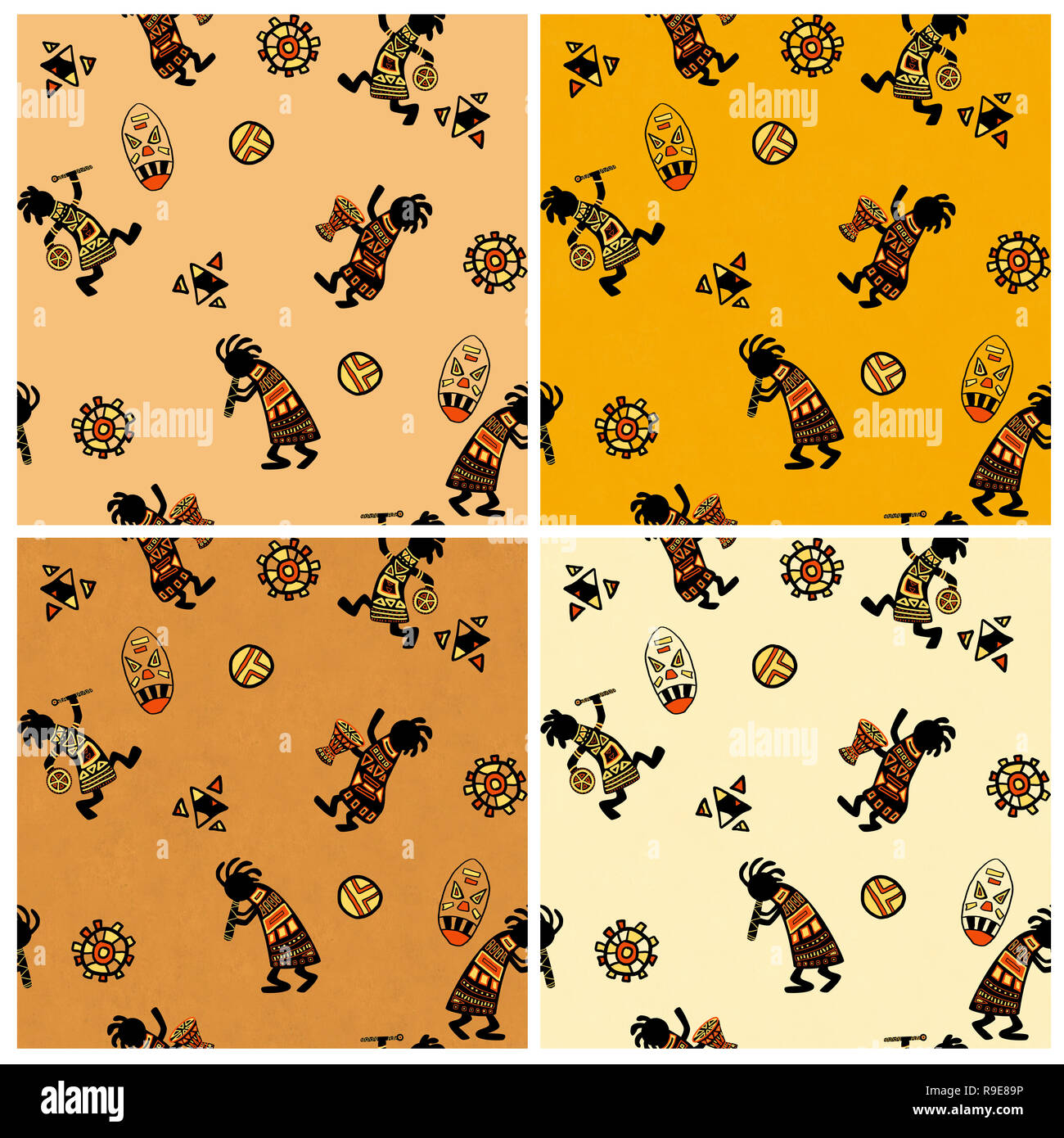 Seamless background with african national patterns Stock Photo - Alamy