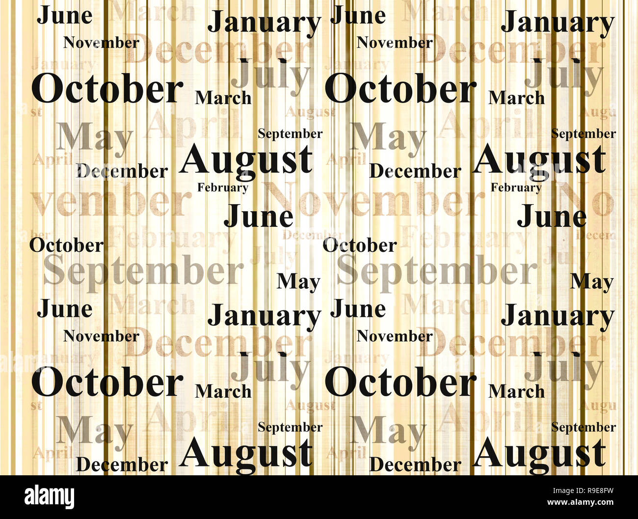 Grunge background with names of months Stock Photo - Alamy