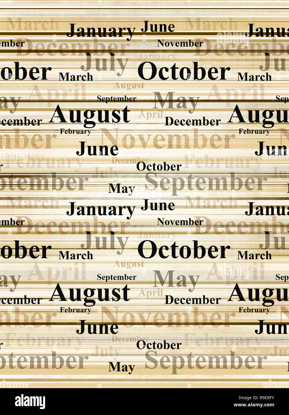 Grunge background with names of months Stock Photo - Alamy