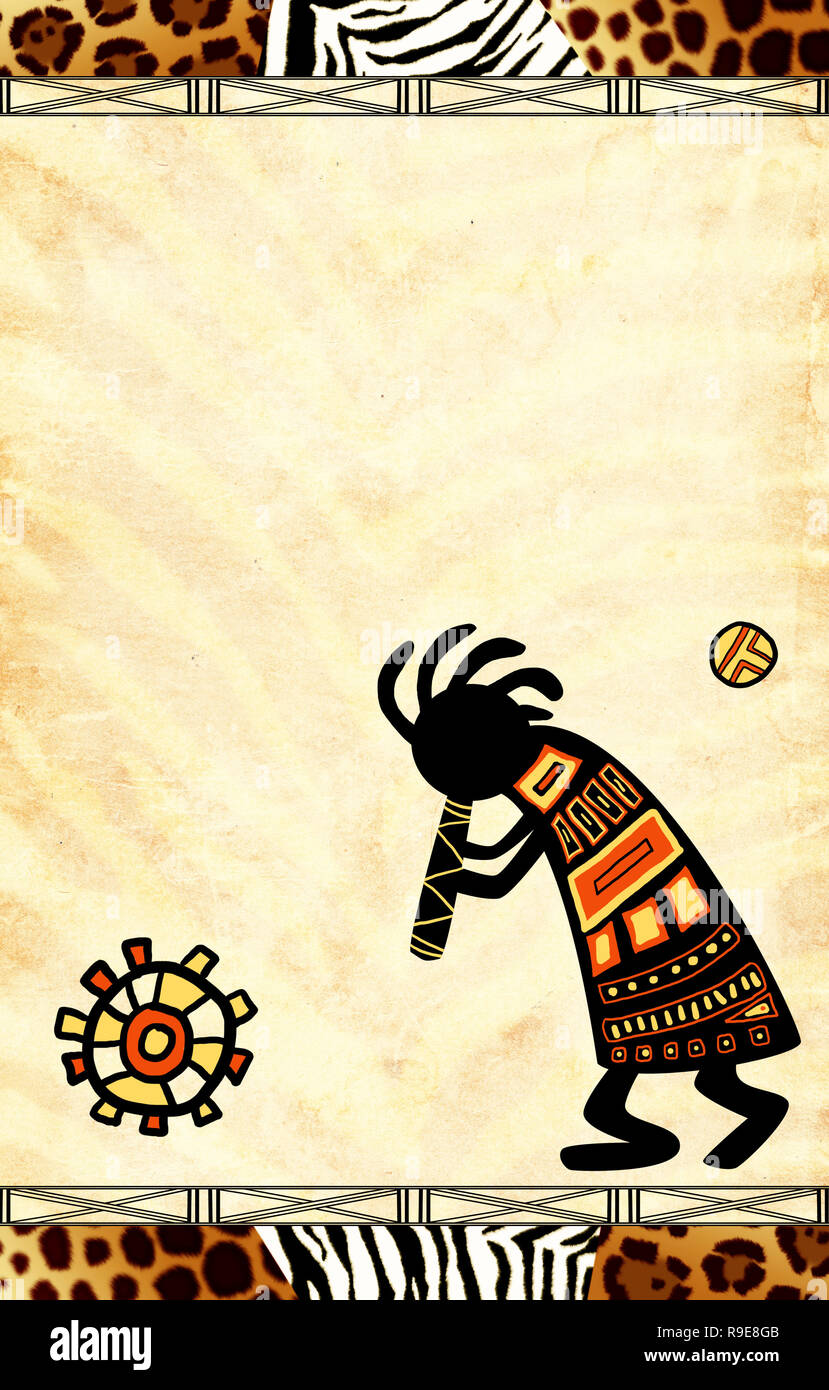 Dancing musicians. African traditional patterns Stock Photo - Alamy