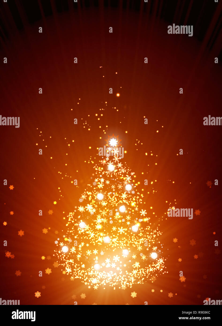 Vertical red background with christmas tree Stock Photo - Alamy