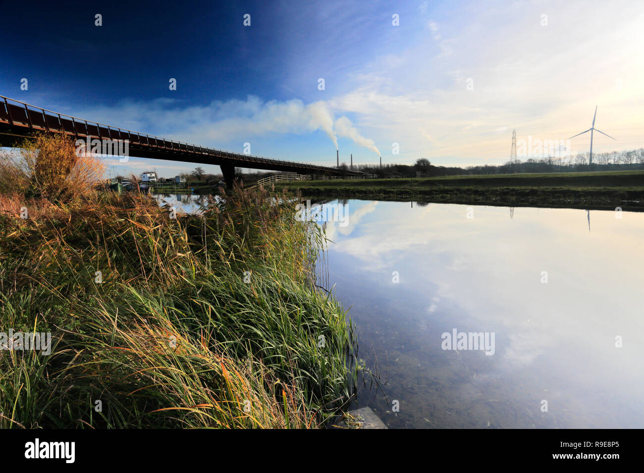 The Recycled Bridge over the river Nene, Whittlesey, Cambridgeshire ...