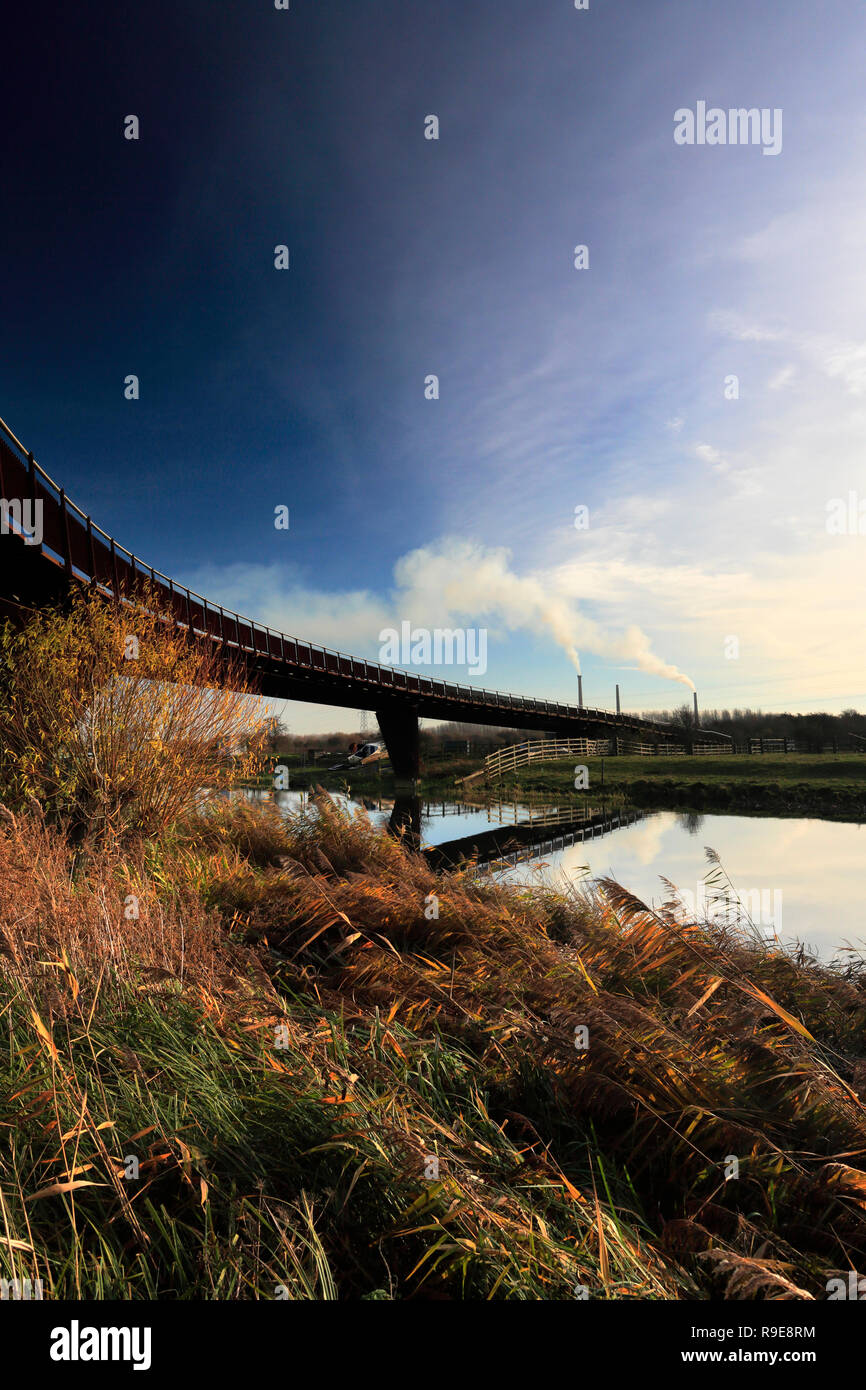 The Recycled Bridge over the river Nene, Whittlesey, Cambridgeshire ...