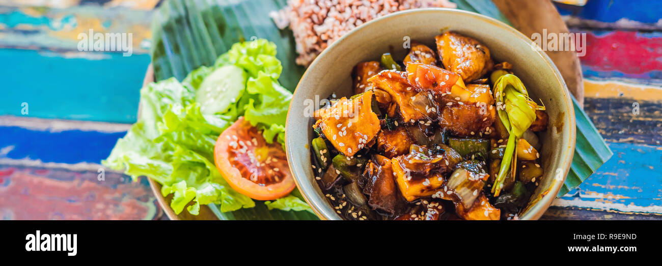 Popular Balinese meal of rice with variety of side dishes which are ...