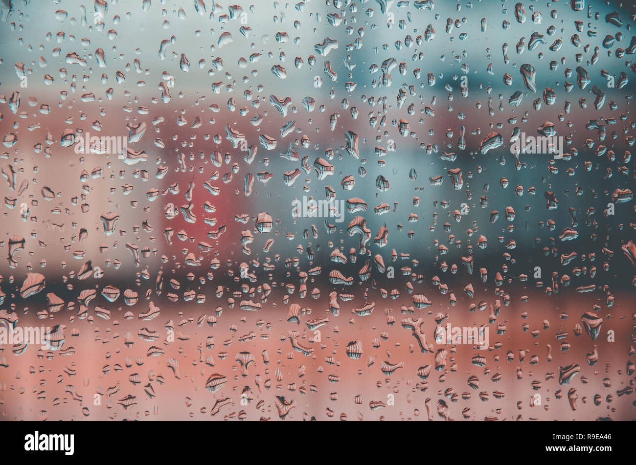 Wallpaper of rain drops or water drops on the glass, Vintage background ...