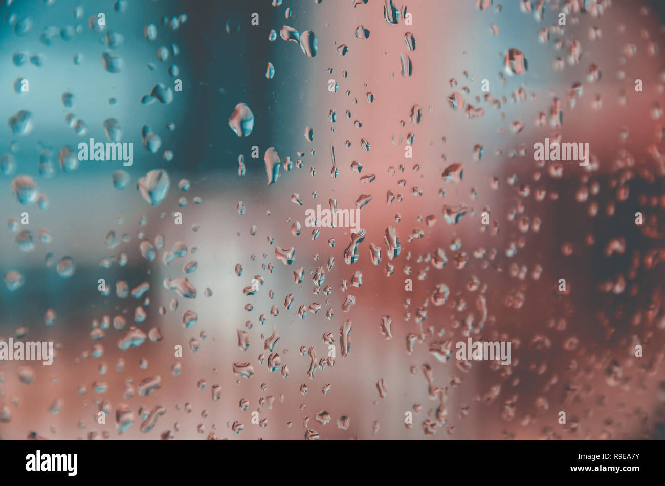 Wallpaper of rain drops or water drops on the glass, Vintage background ...