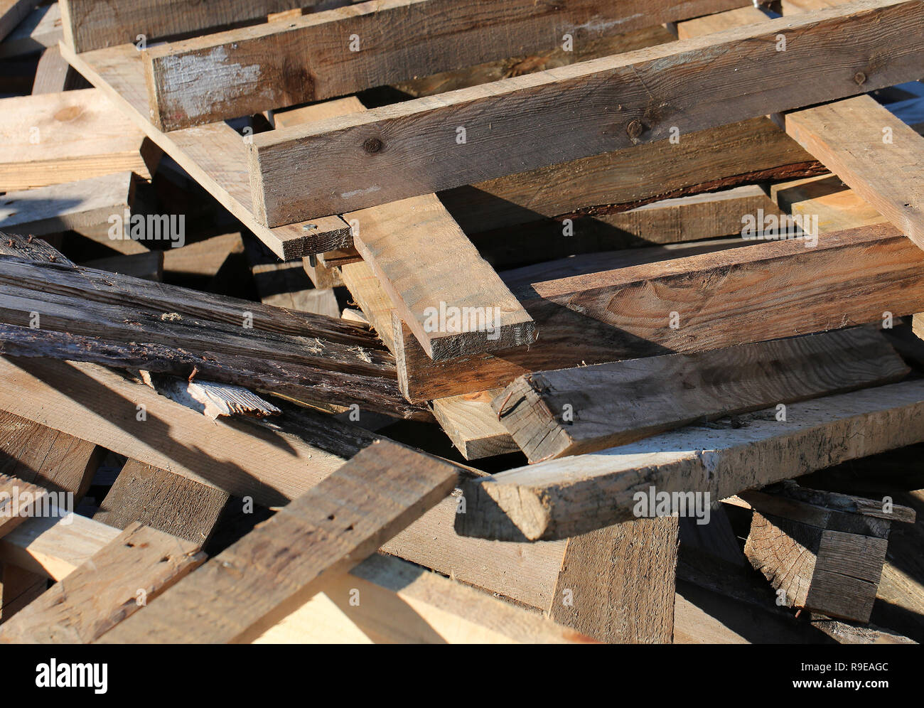 many wooden pallets in a material landfill Stock Photo - Alamy