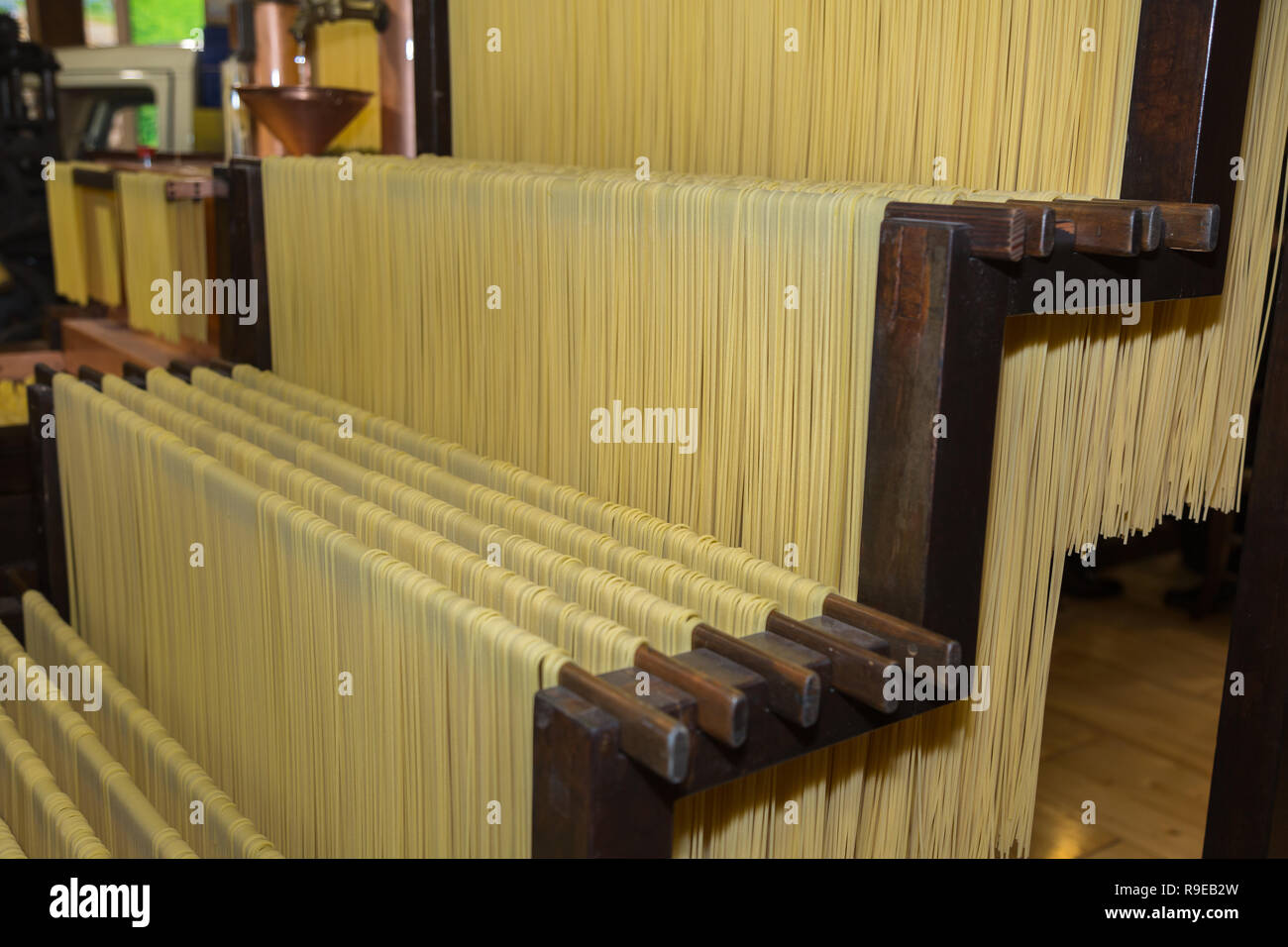 Vintage Wooden Pasta Production Plant, Italian Spaghetti Stock Photo ...
