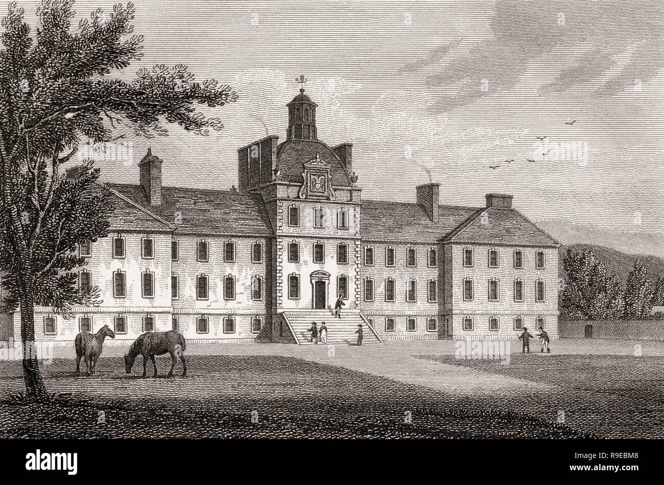 Original George Watson's Hospital, Edinburgh, Scotland, 19th century ...