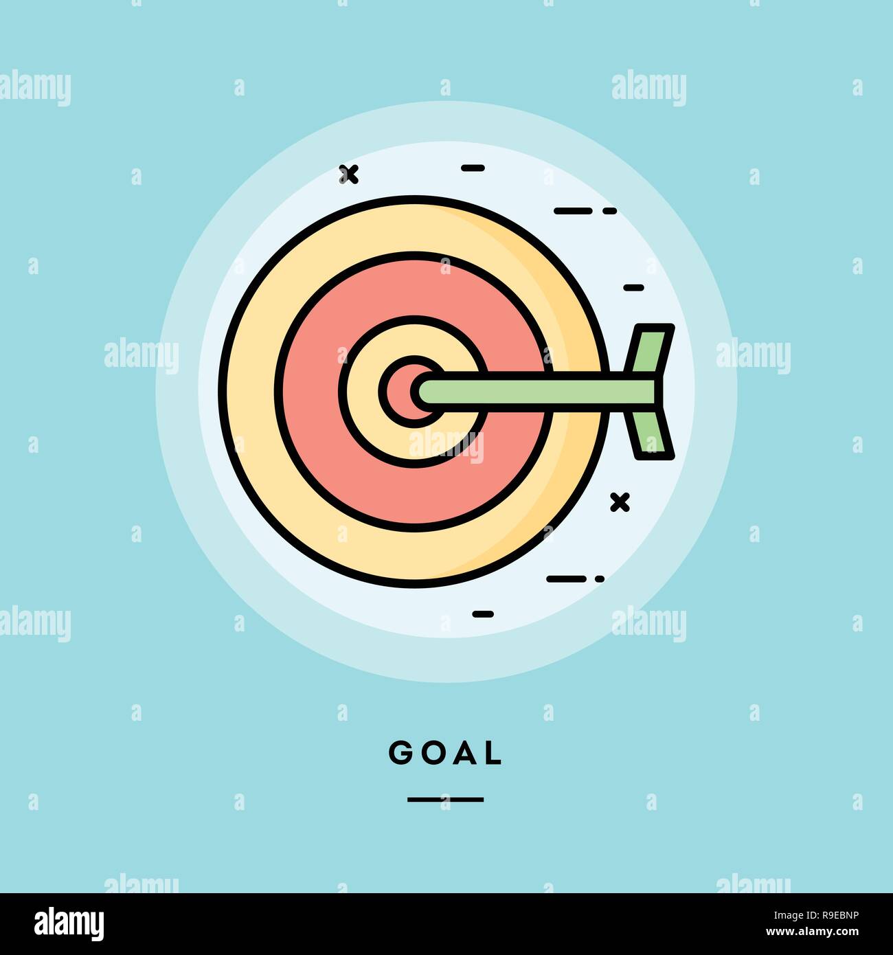 Goal, flat design thin line banner Stock Vector Image & Art - Alamy