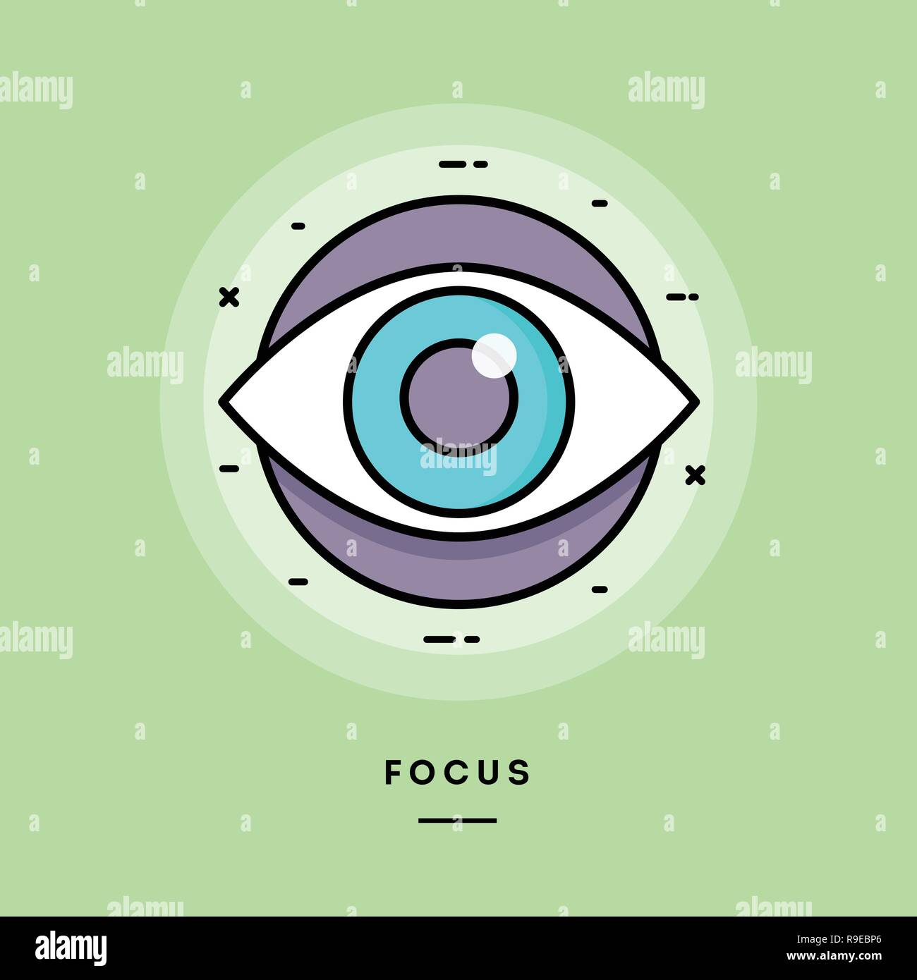 Focus, flat design thin line banner Stock Vector Image & Art - Alamy