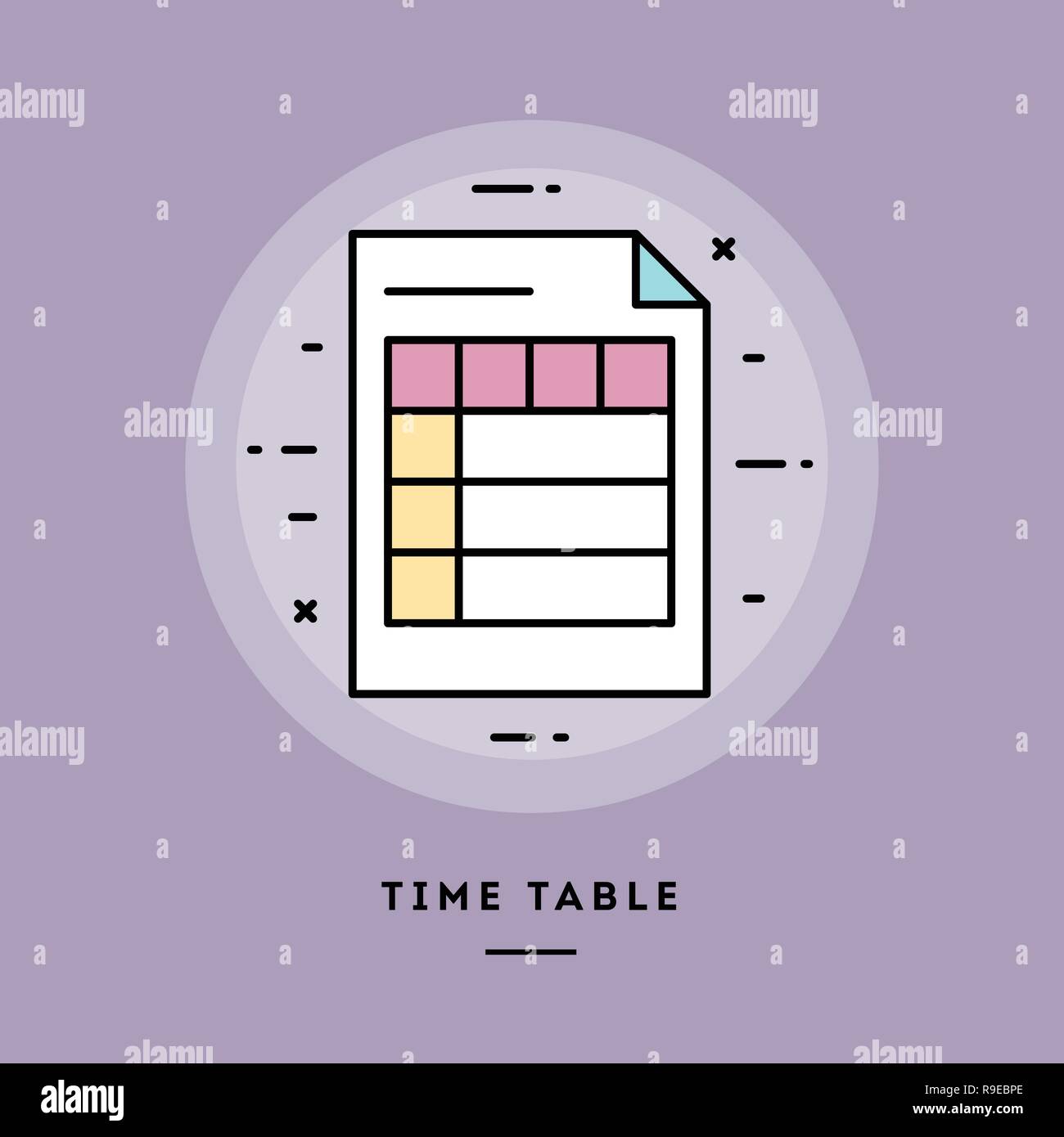Time table, flat design thin line banner Stock Vector Image & Art - Alamy