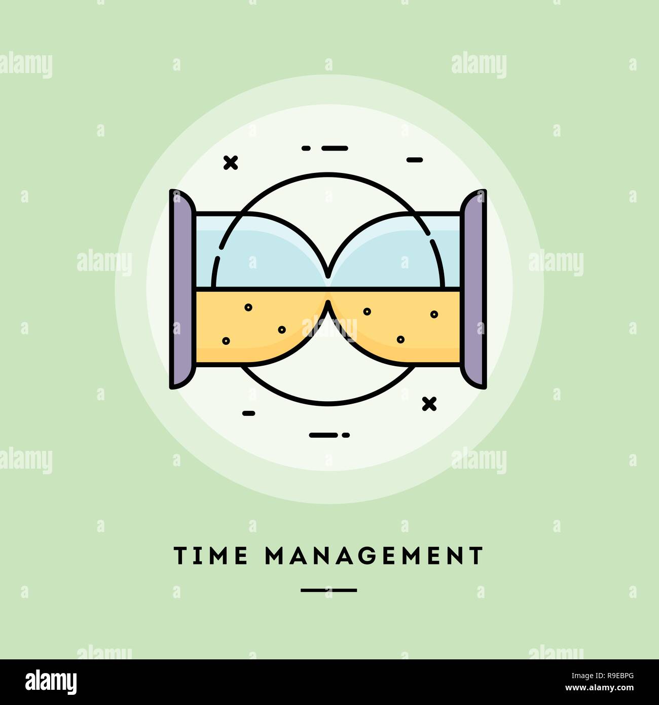 Time management, flat design thin line banner Stock Vector Image & Art ...