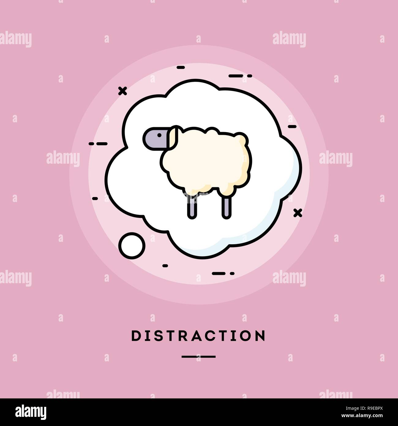 Distraction, flat design thin line banner Stock Vector Image & Art - Alamy