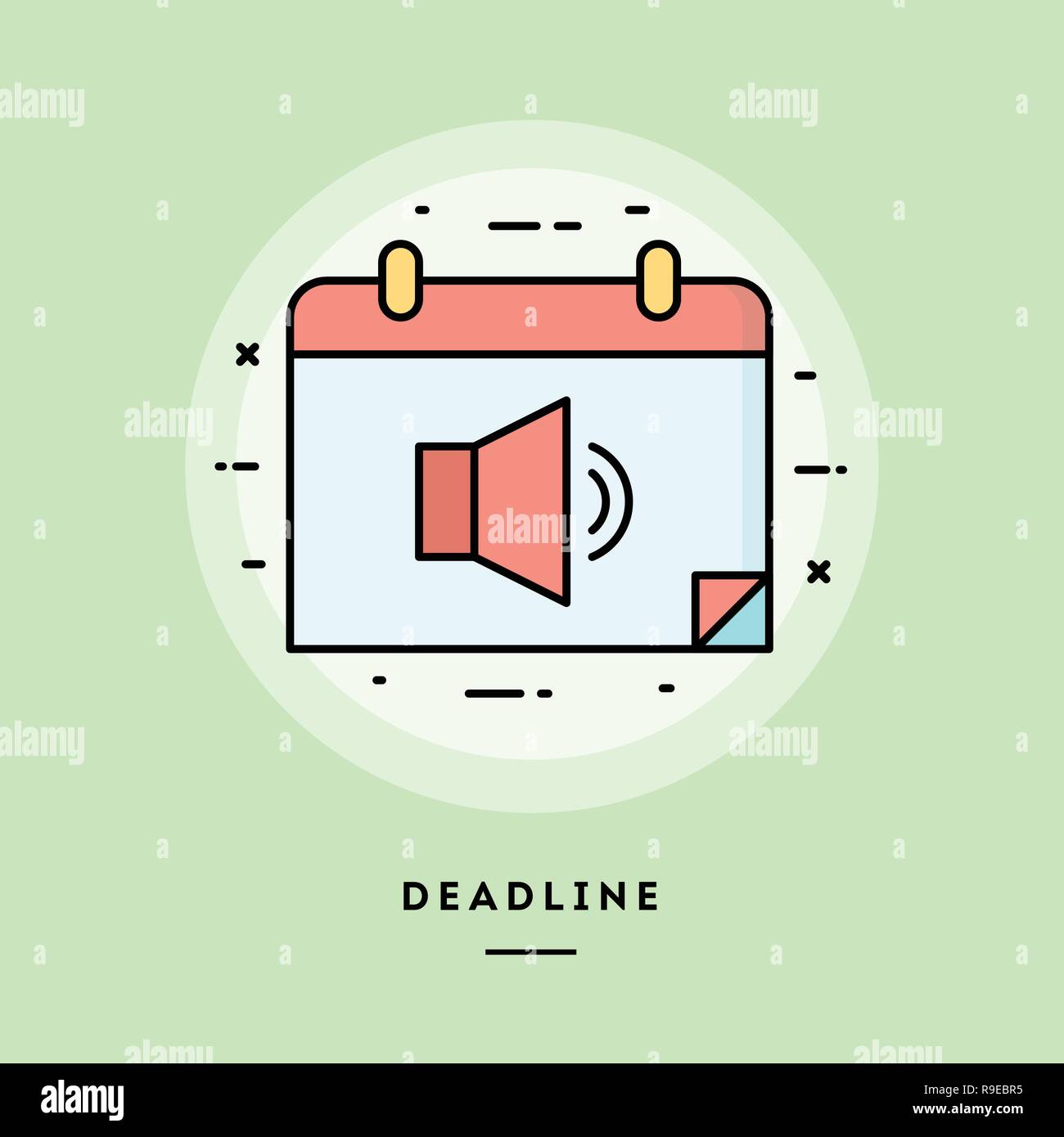 Deadline, flat design thin line banner Stock Vector Image & Art - Alamy
