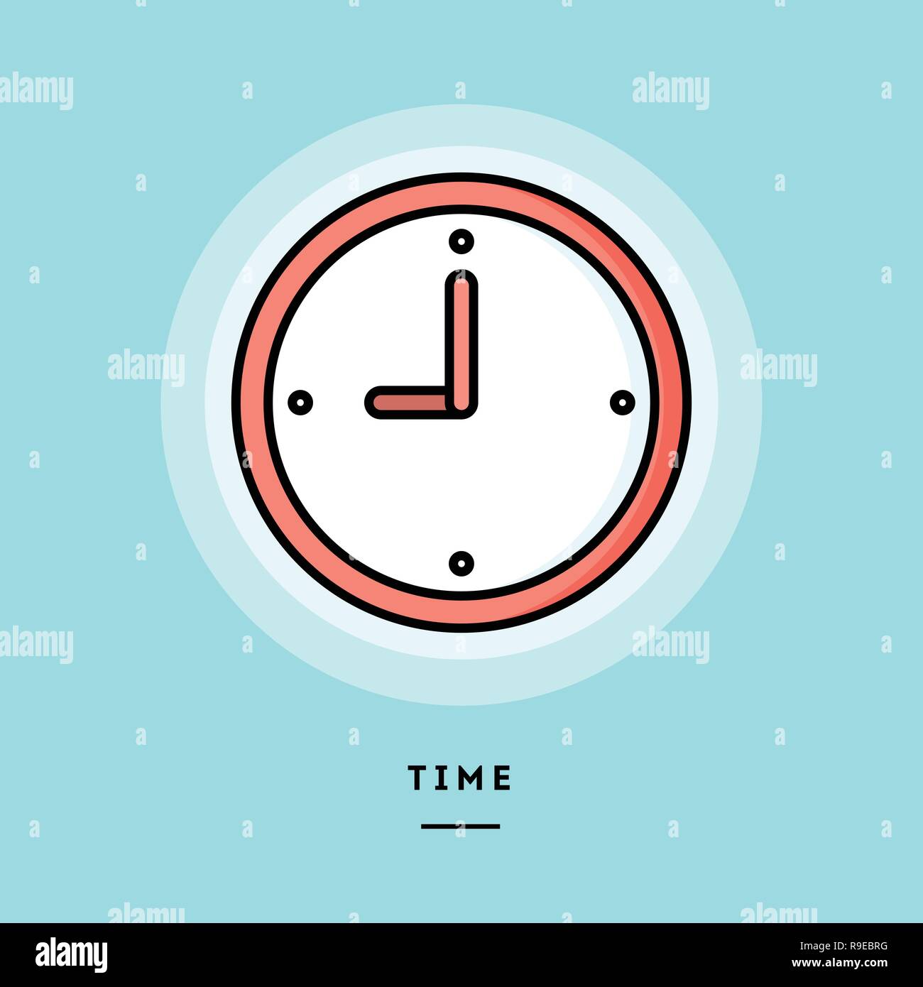 Time, flat design thin line banner Stock Vector Image & Art - Alamy