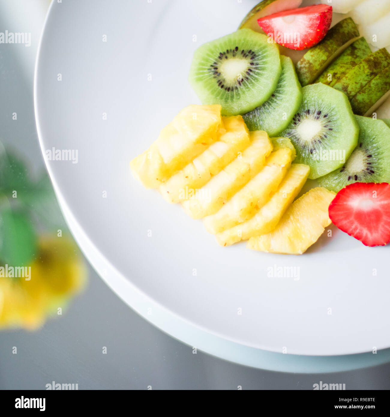 fruit plate served - fresh fruits and healthy eating styled concept ...