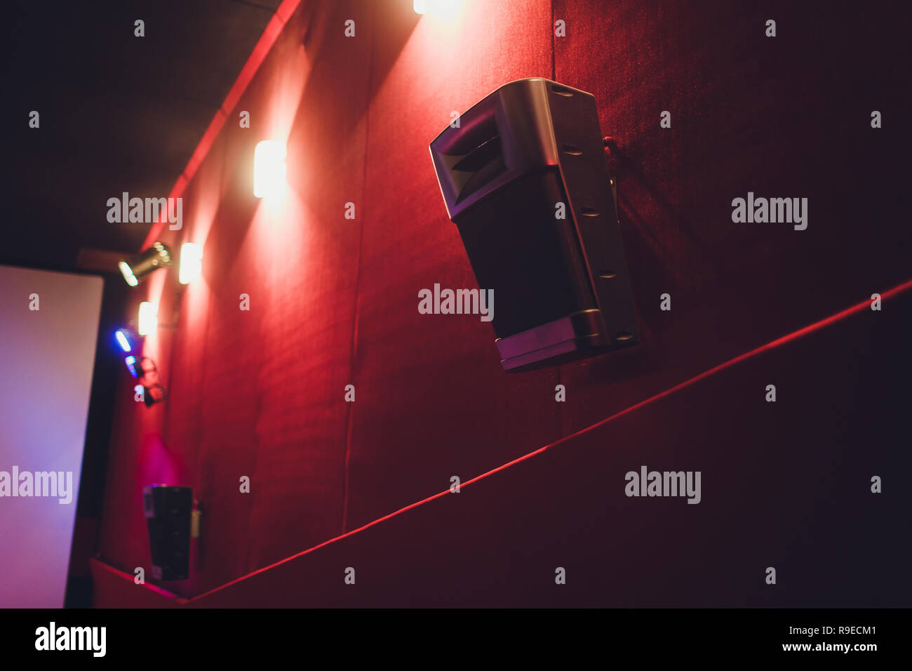 central channel speaker, home theater audio component Stock Photo - Alamy