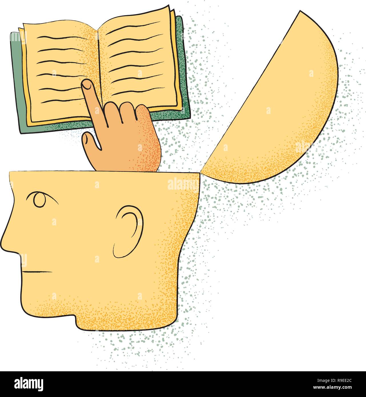 Symbolic drawing of head and knowledge with culture Stock Vector Image ...