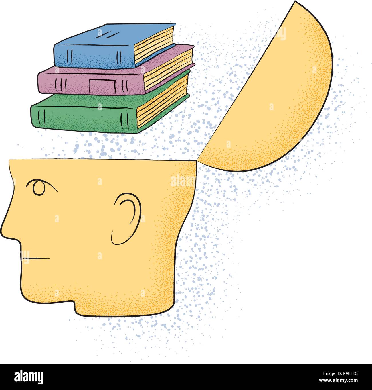 Symbolic drawing of head and knowledge with culture Stock Vector Image ...