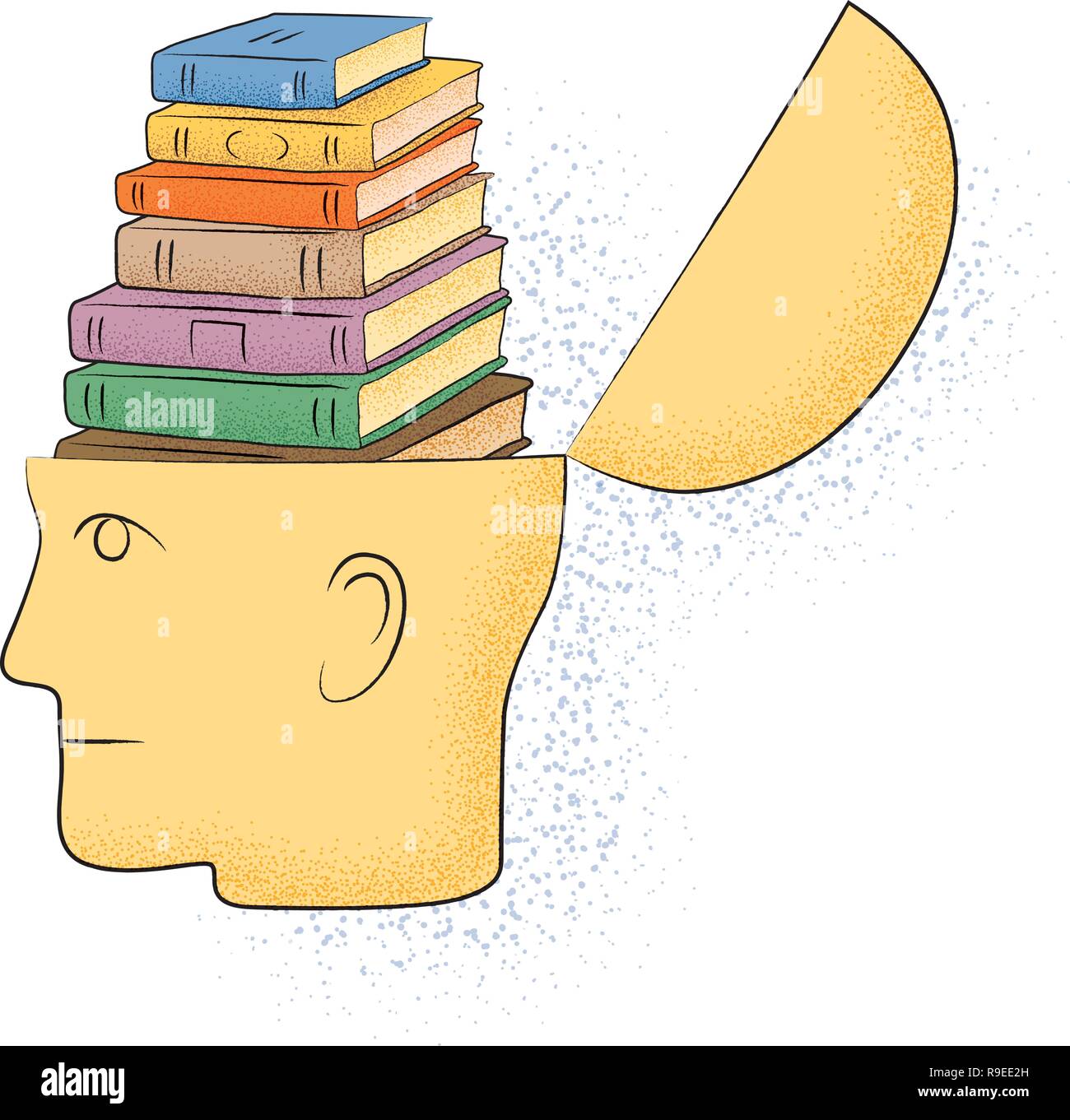 Symbolic drawing of head and knowledge with culture Stock Vector Image ...