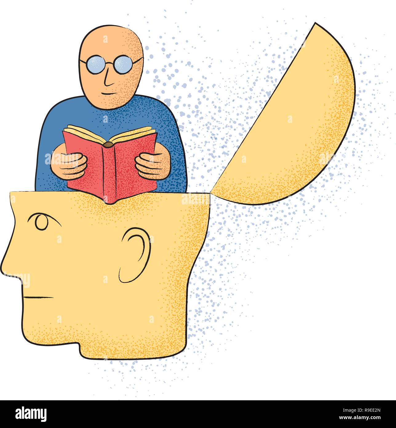 Symbolic drawing of head and knowledge with culture Stock Vector Image ...