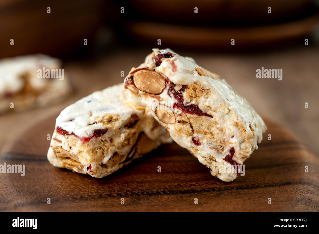 Homemade nougat bar with natural light Stock Photo - Alamy