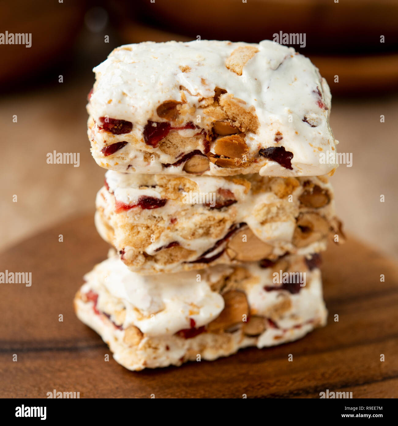Homemade nougat bar with natural light Stock Photo - Alamy