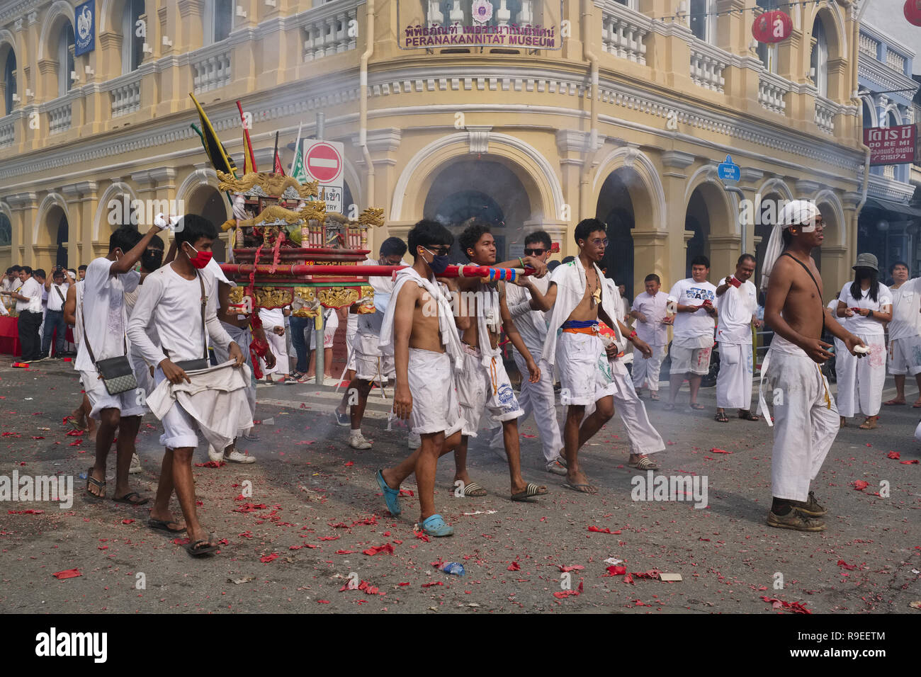 A procession during the Vegetarian Festival (Nine Emperor Gods F.) in ...
