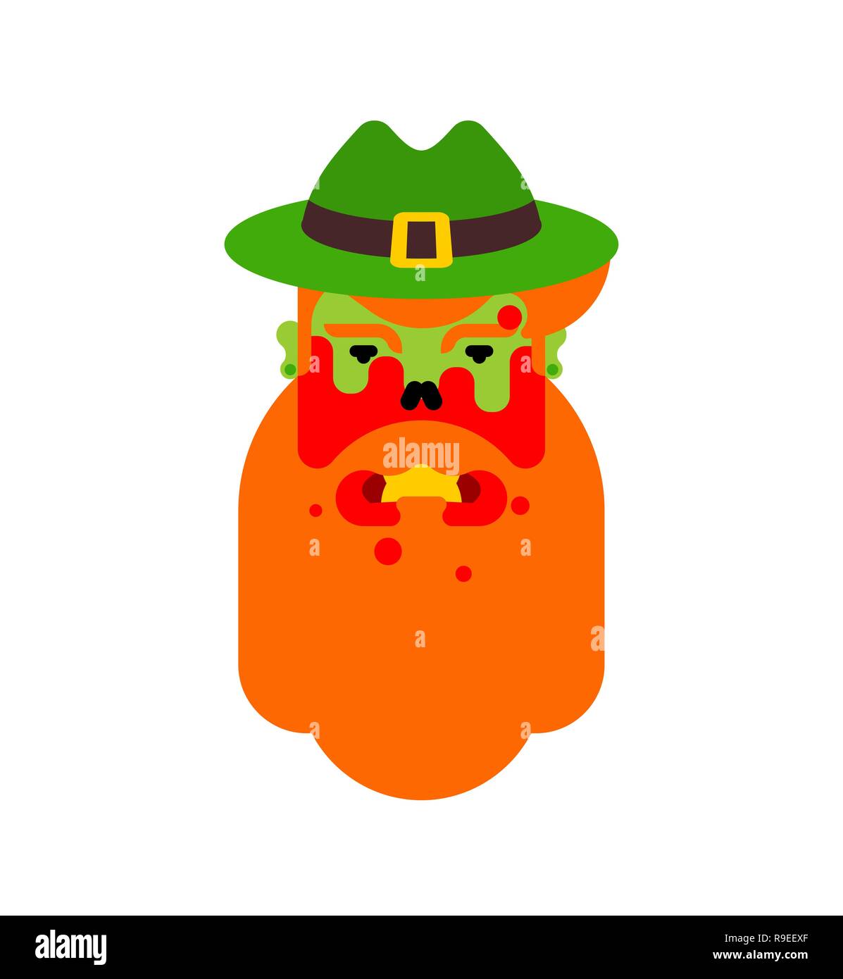 Leprechaun Zombie face. St.Patricks Day. Irish traditional holiday ...