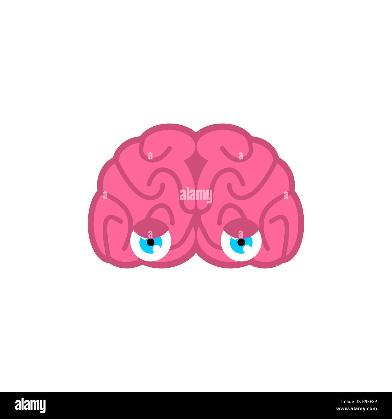Brain with eyes isolated. Brains look. Vector illustration Stock Vector ...