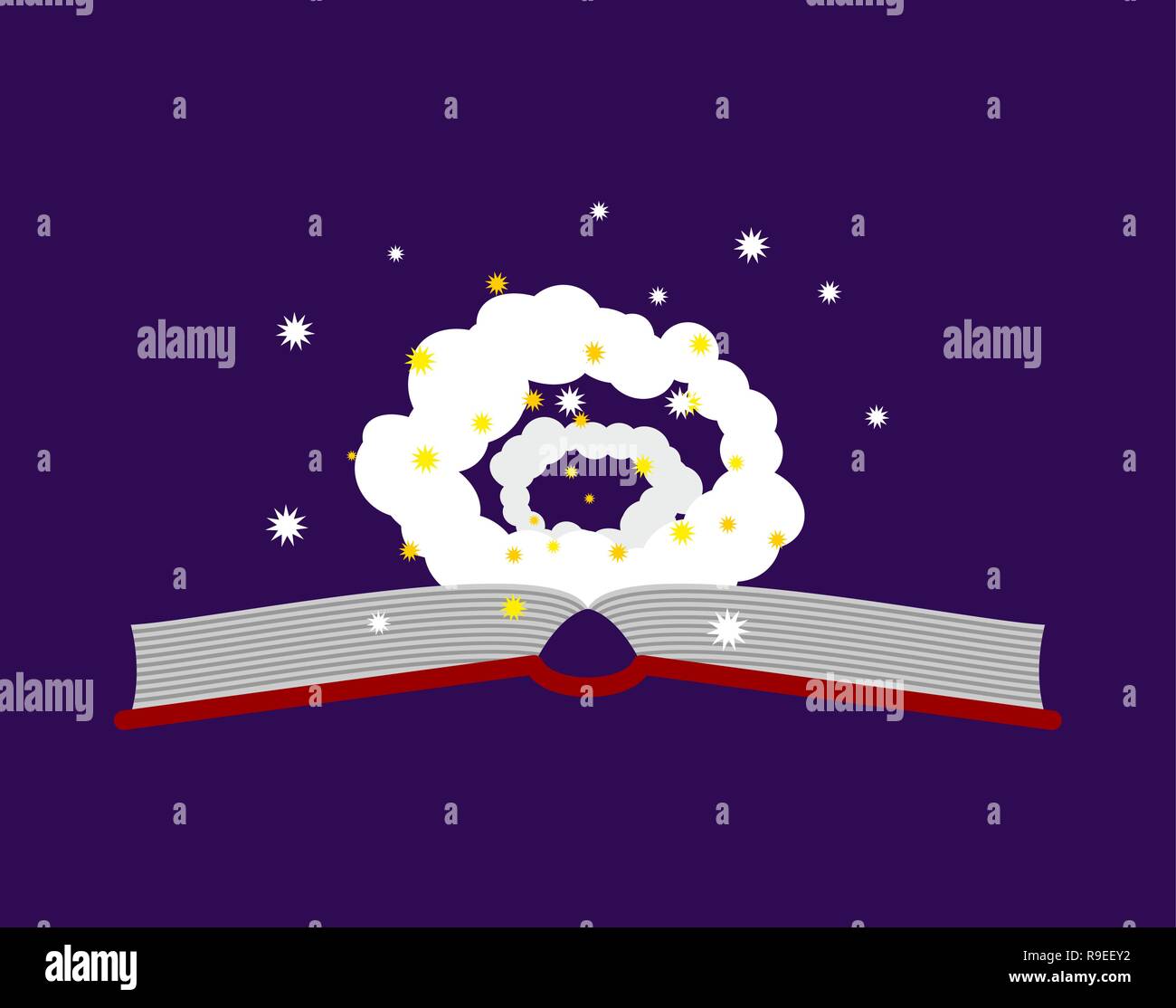 Magic book of fairy tales. Opened book and sorcery Stock Vector Image ...