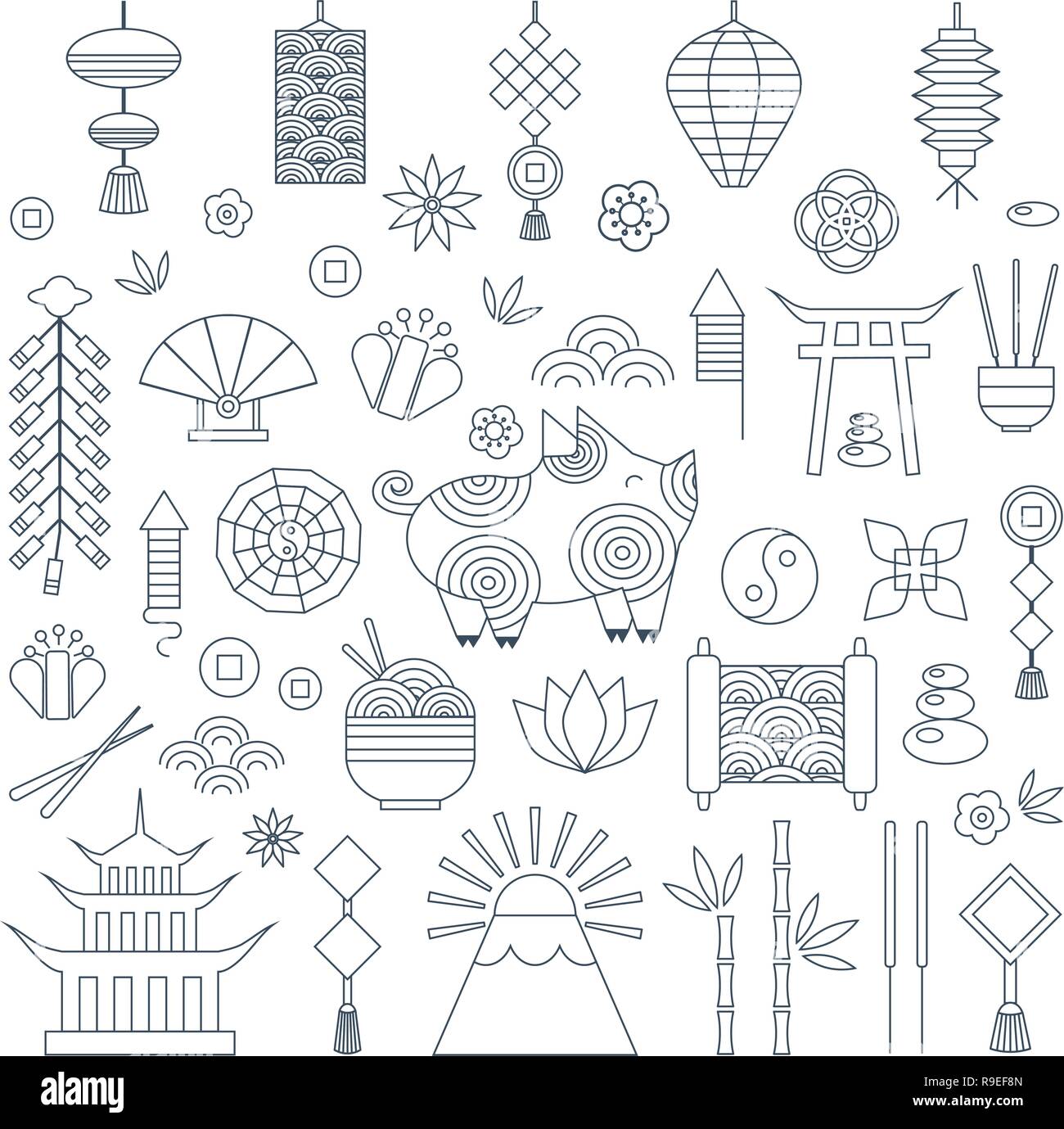 Chinese firecracker line icon Stock Vector Images - Alamy