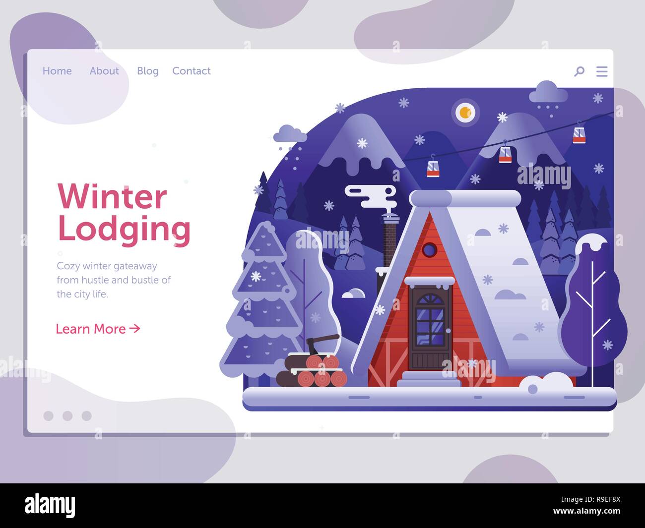 Snow on lodge Stock Vector Images - Alamy