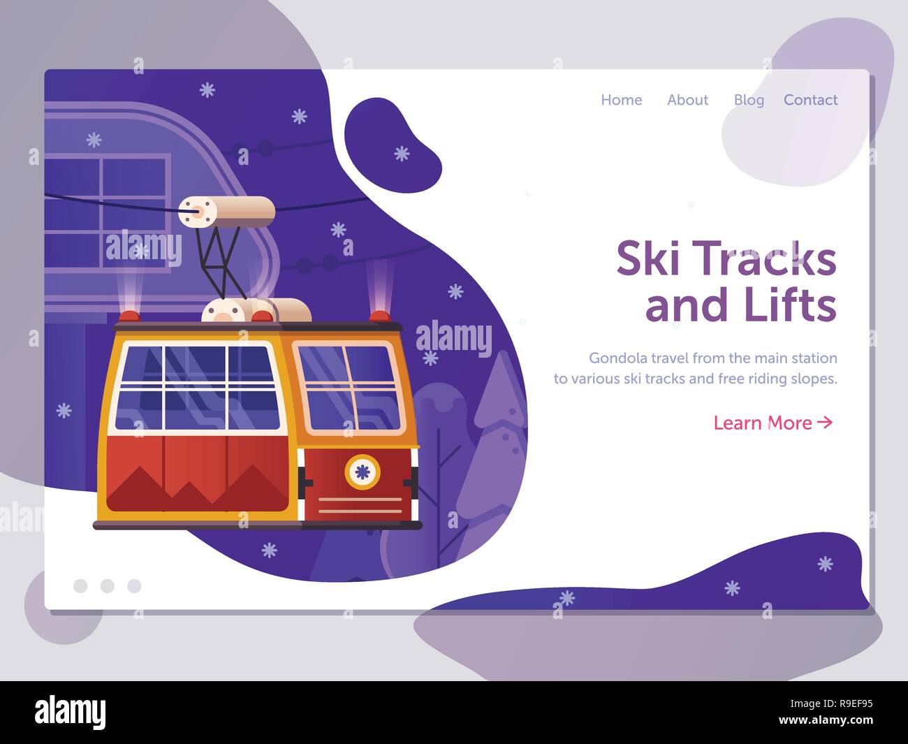 Mountain Resort Ski Lift Banner Stock Vector Image & Art - Alamy