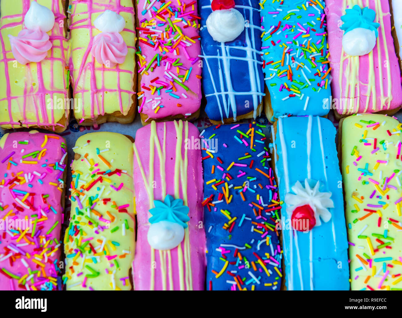 Assorted rectangle cakes Stock Photo - Alamy
