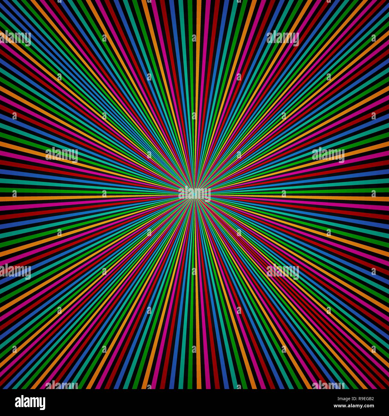 Colored sunbeams background. Vector illustration. Colored sun rays ...