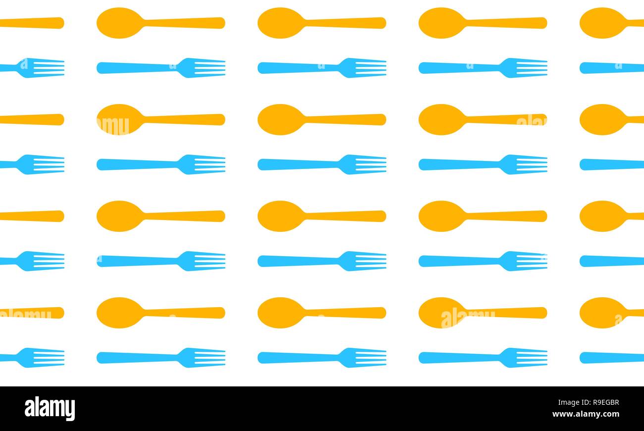 Seamless pattern with spoons and forks. Vector illustration. Abstract ...